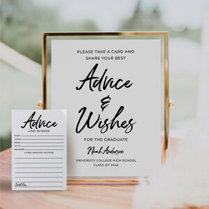 Graduation Advice and Wishes Advice for Graduate Printable Graduation ...