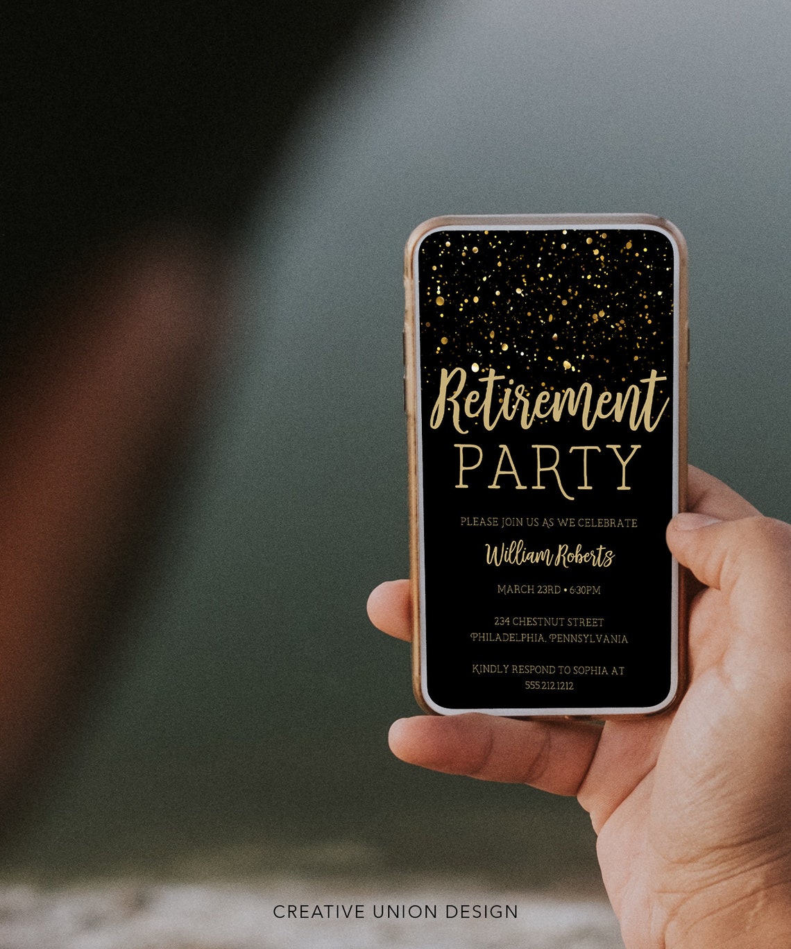 Digital Retirement Party Invitation Template, Text Message Invite ...