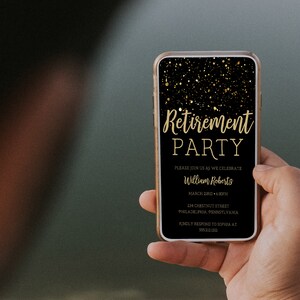 Digital Retirement Party Invitation Template, Text Message Invite ...