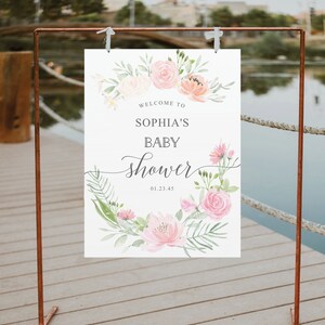 Editable Baby Shower Welcome Sign Template, Welcome Baby Shower for ...