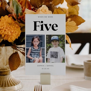 Age Wedding Table Numbers With Photos Template, Age, When We Were, DIY ...