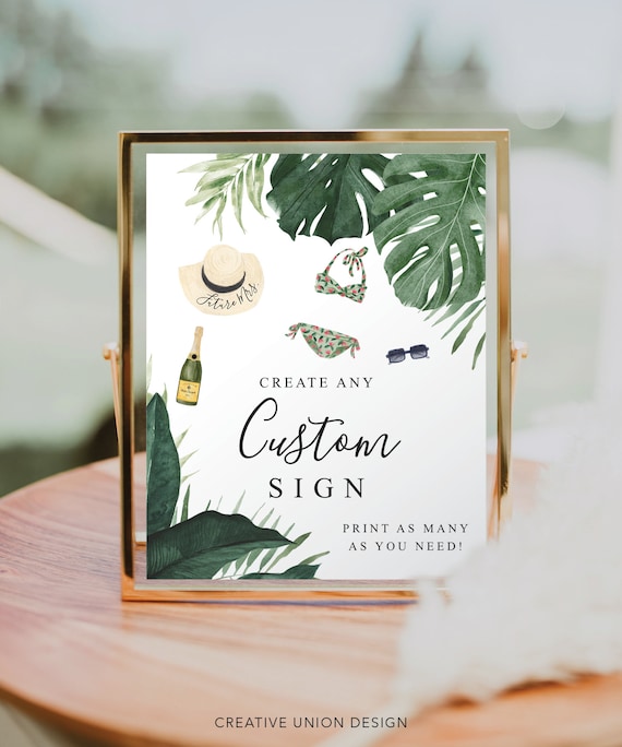 Editable Custom Sign Template Bachelorette Party Printable - Etsy
