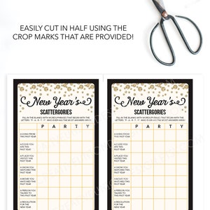 New Years Eve Game - New Year's Eve Party Ideas - Scattergories ...