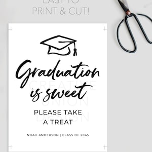 Graduation is Sweet Table Sign Template Printable Graduation Party Sign ...