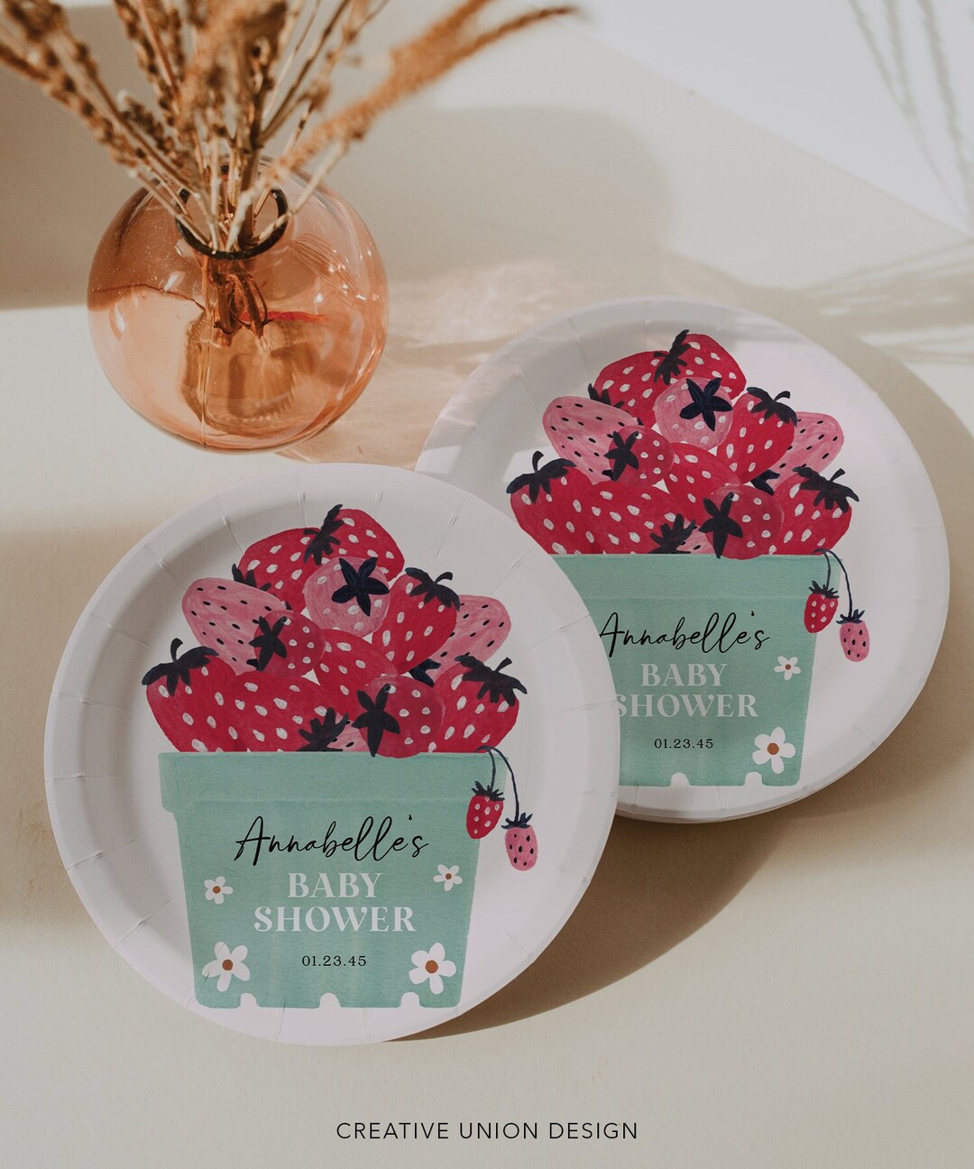 Personalized Paper Plates Template, Baby Shower Decor, Baby Shower ...