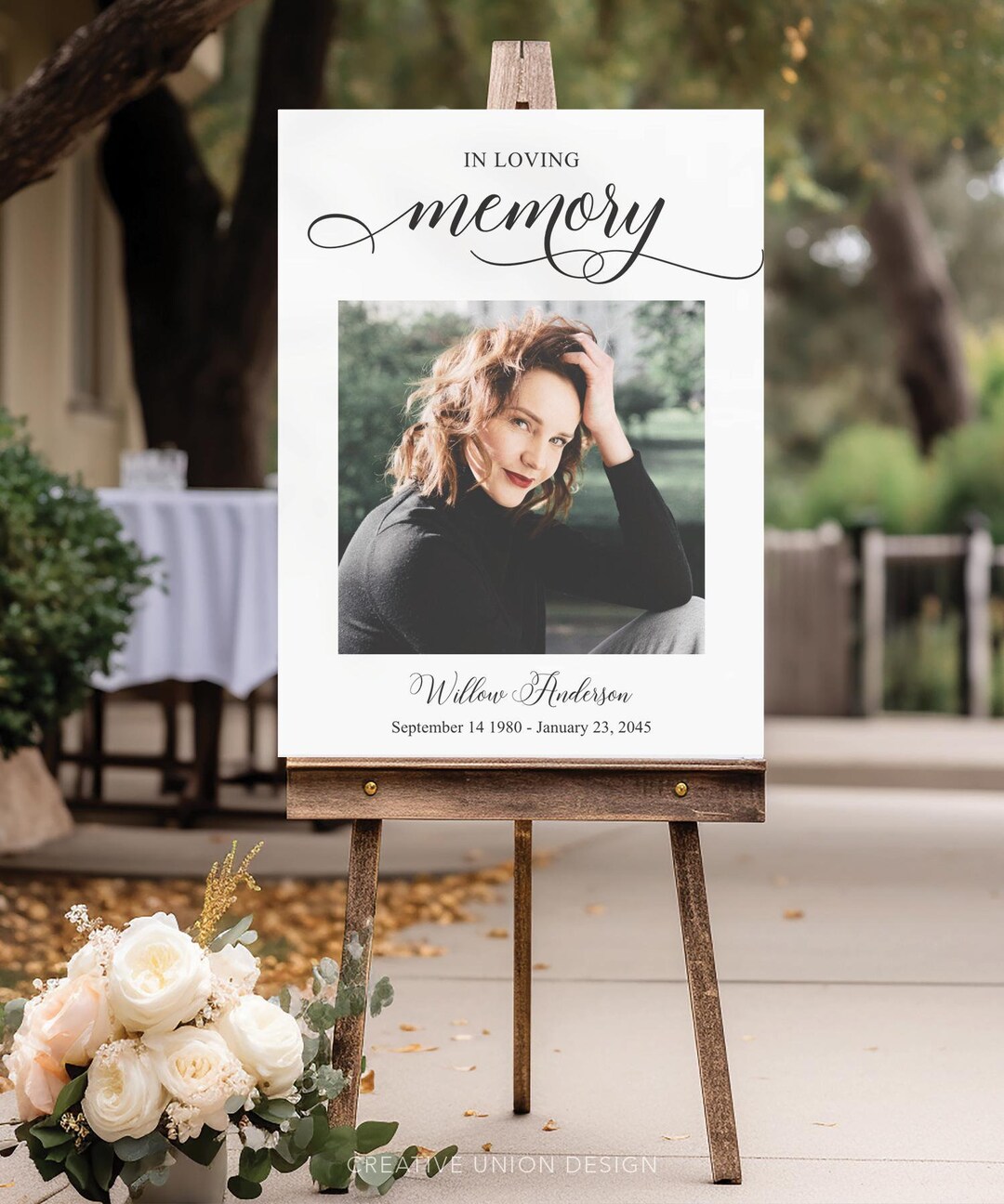 Funeral Memorial Sign, Celebration of Life With Picture, Classic ...