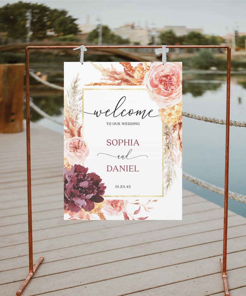 Printable Wedding Welcome Sign Template Bohemian Welcome to - Etsy