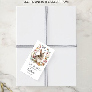 Somebunny Favor Tag, Editable Thank You Tag Template, Favor Tag, Gender ...
