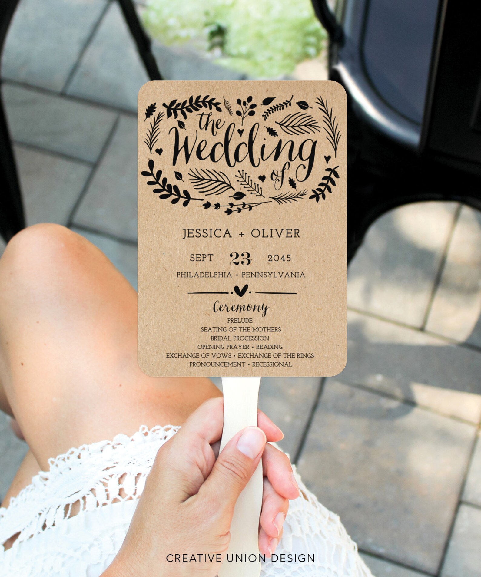 Rustic Wedding Fan Programs Foliage Wedding Program Template Wedding ...