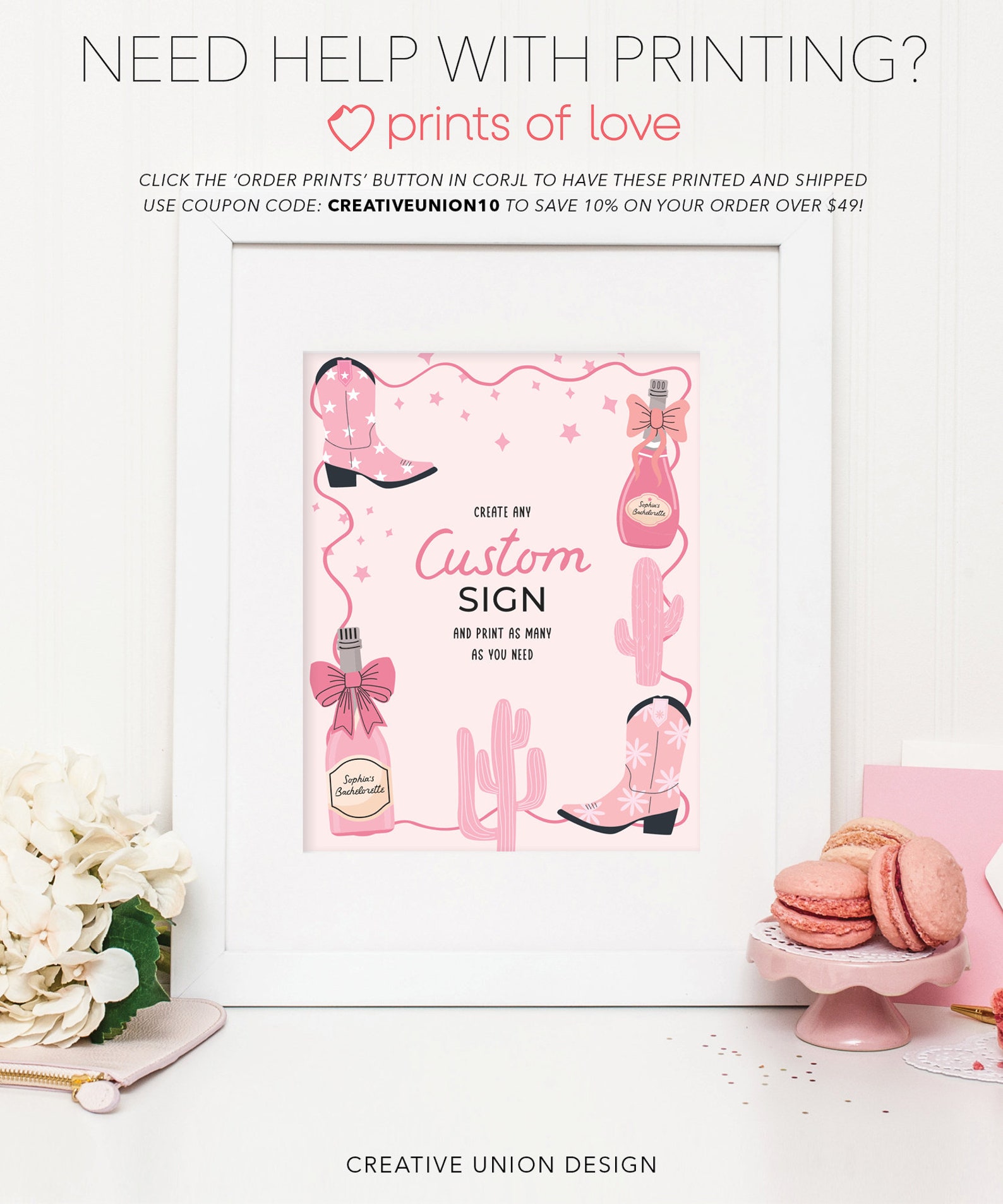 Boots and Bubbly Custom Sign Template, Editable Bachelorette Party Sign ...