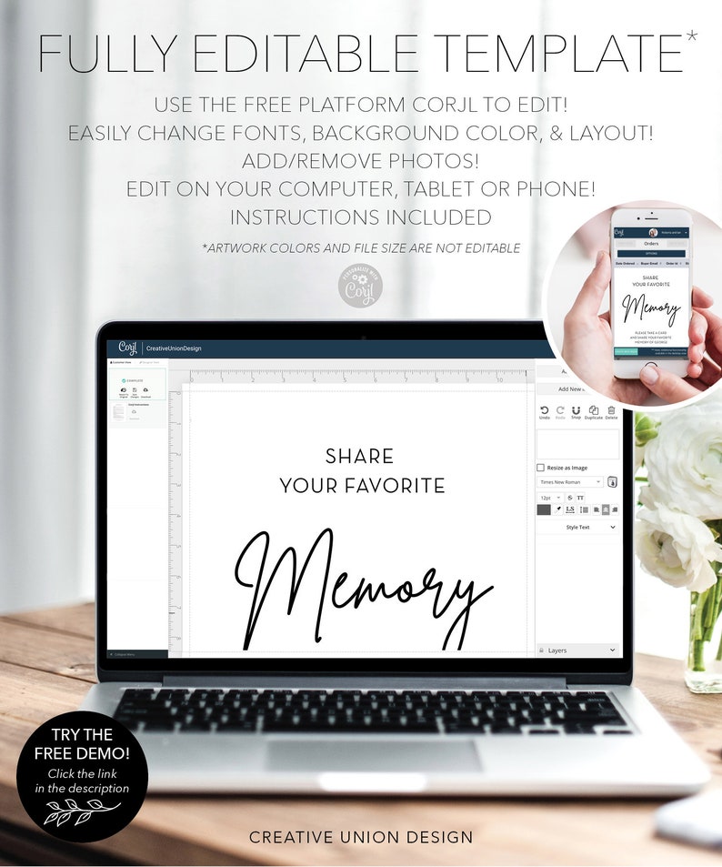 Share a Memory Card Template, Personalized Favorite Memory, Memorial ...