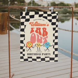 Editable Retro Welcome Sign Template, Welcome Boy Birthday Party ...