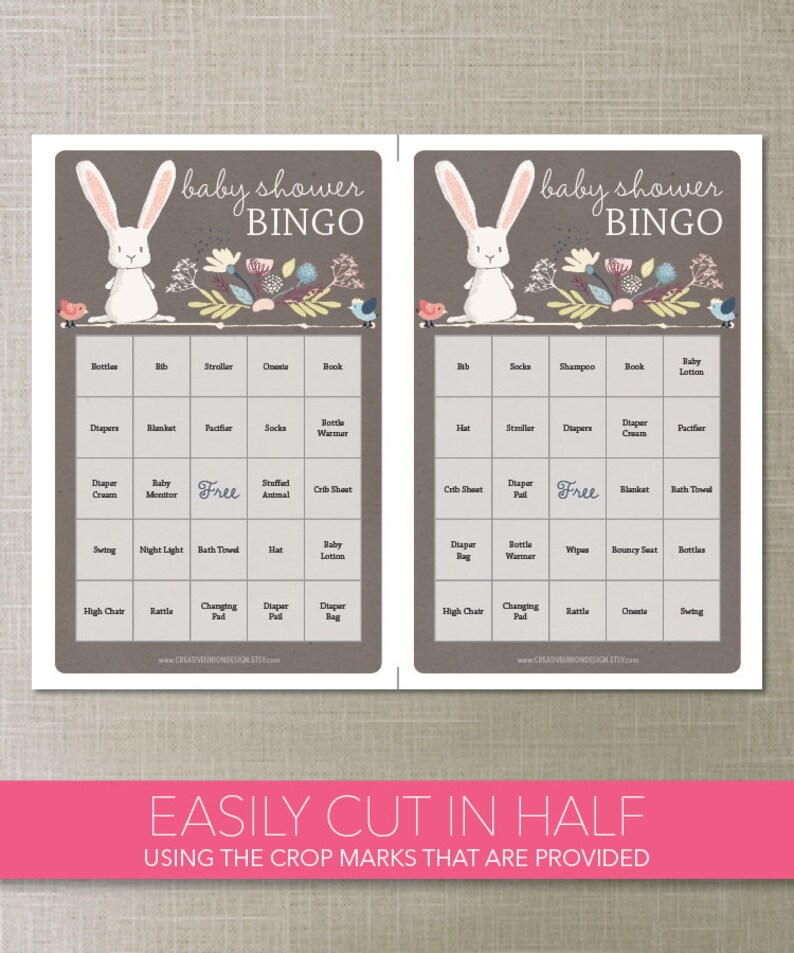 A Little Bunny Baby Shower Bingo Baby Shower Gamesrabbit - Etsy