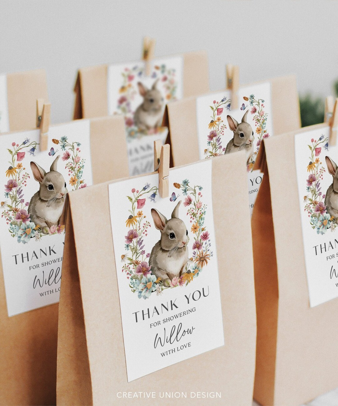 Somebunny Favor Tag, Editable Thank You Tag Template, Favor Tag, Gender ...