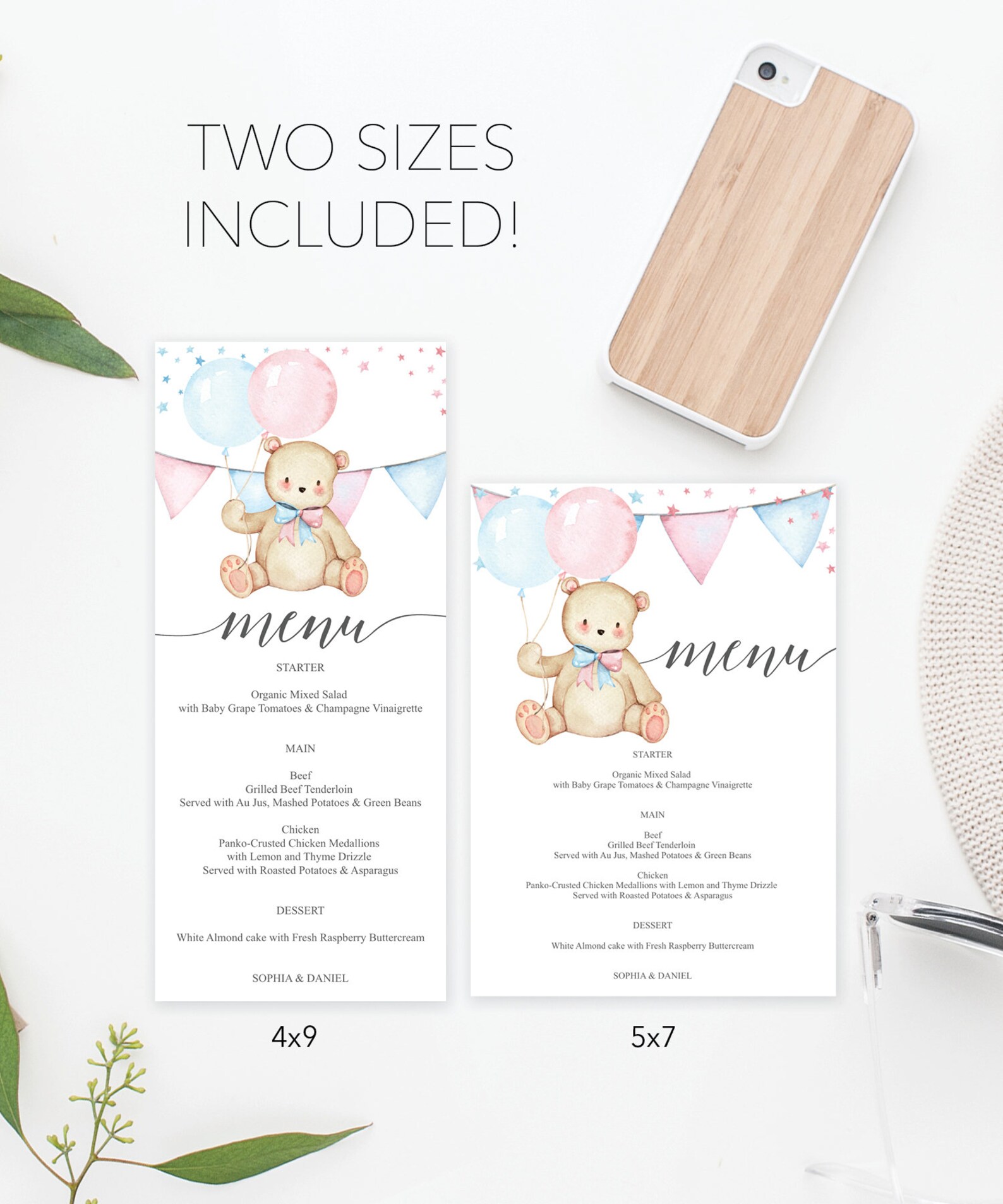 Gender Reveal Menu Template Printable Menu Editable Menu - Etsy