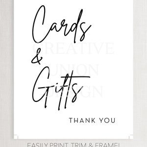 Gifts and Cards Table Sign File, 8x10 Printable Sign, Gift Table Sign ...