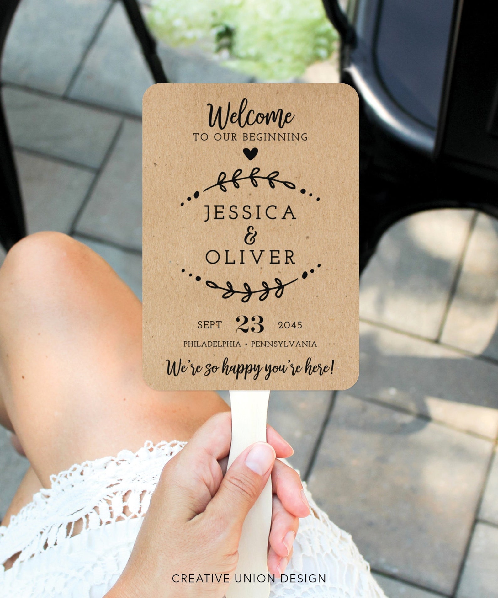 Rustic Wedding Program Fan Template, Printable Program Fans, Backyard ...