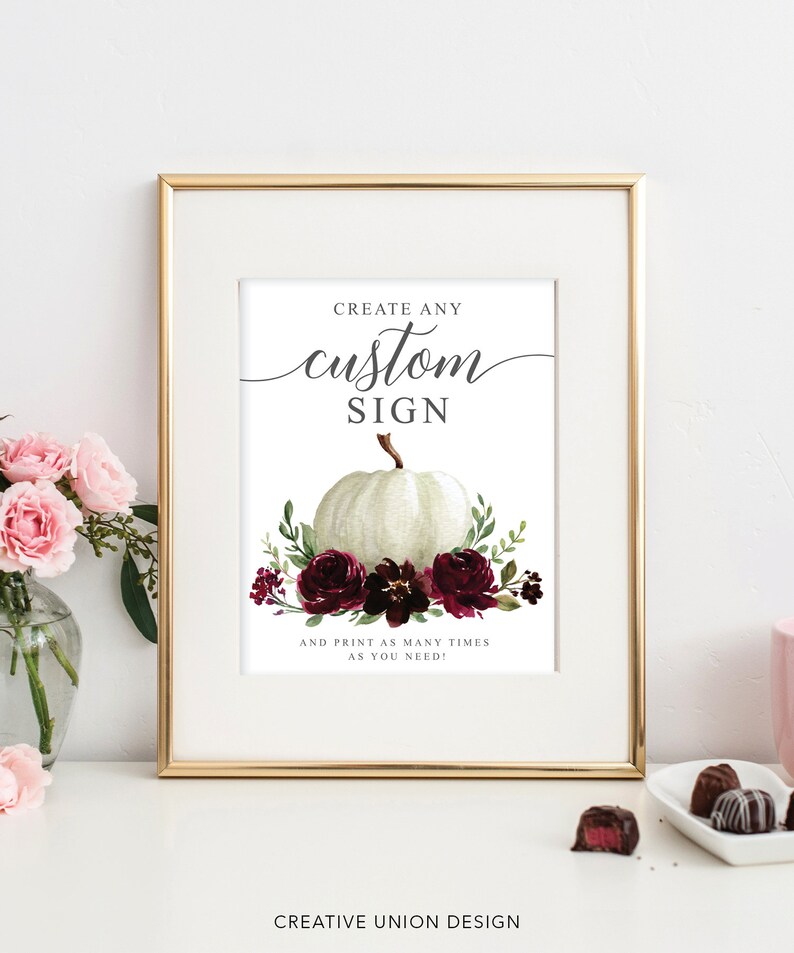 Editable Custom Sign Template Custom Bridal Shower Sign | Etsy