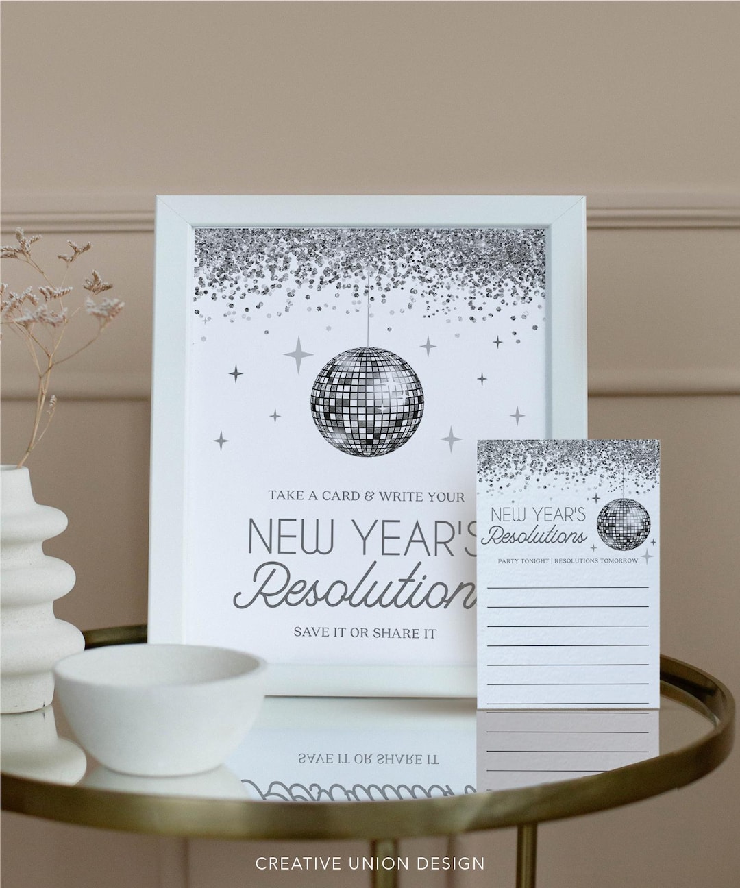 New Year's Printable 2024 Resolutions Cards, New Year's Eve Party, New ...