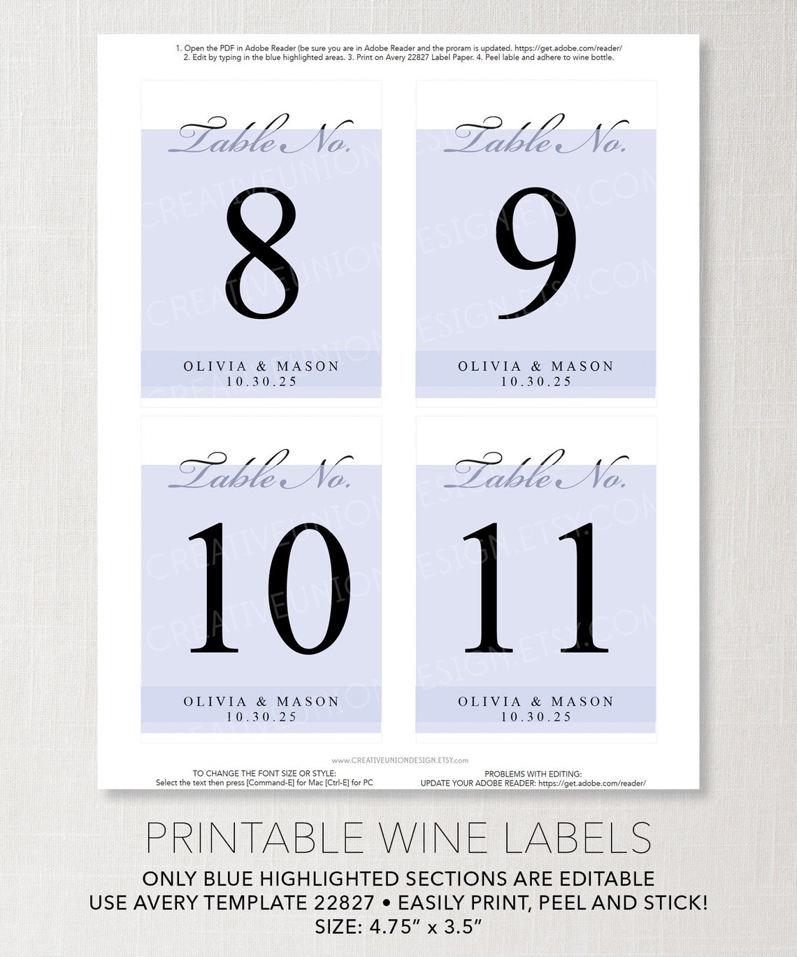 Printable Table Numbers Wine Labels Wine Labels Table - Etsy
