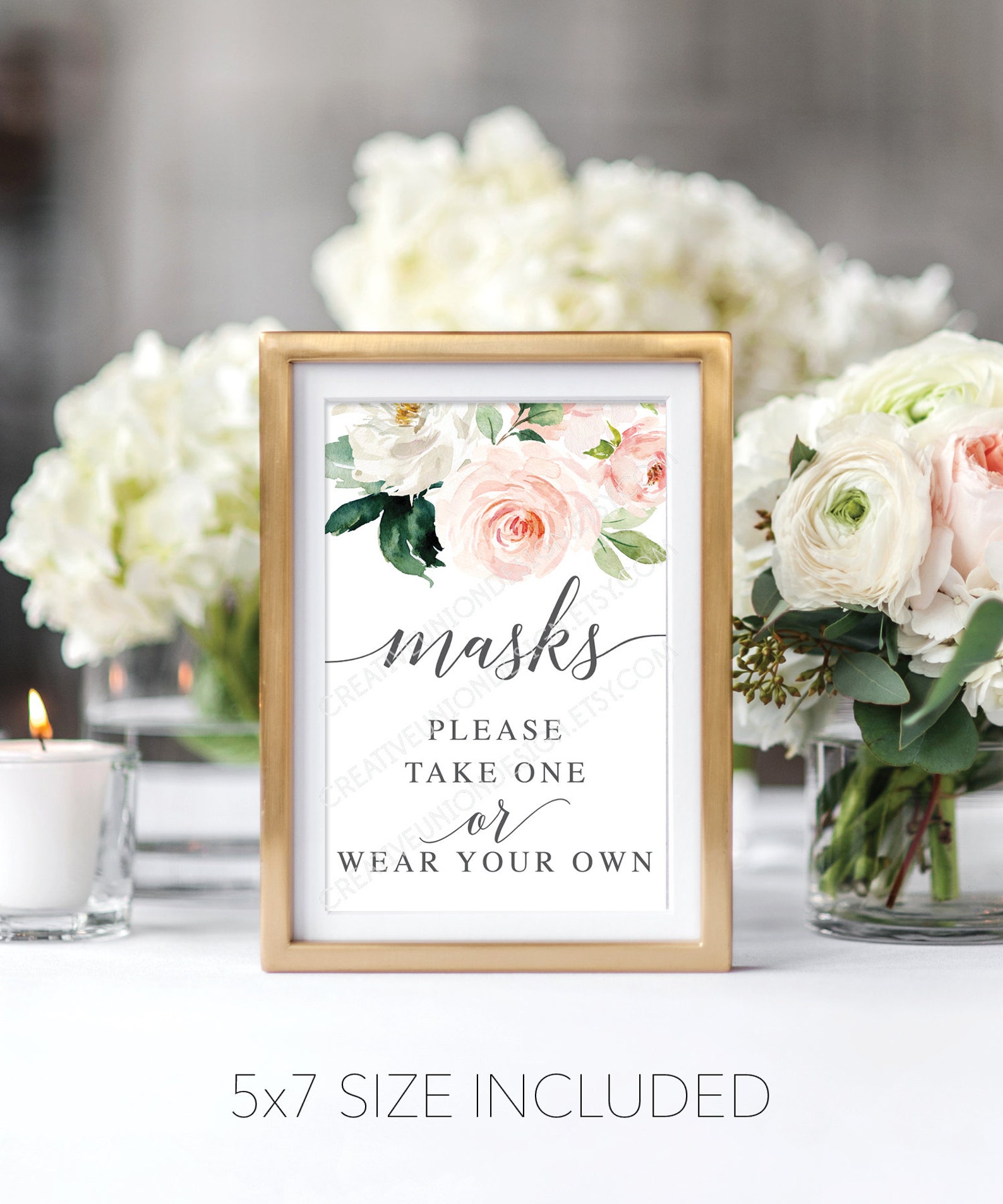 Please Take A Mask Sign Printable Wear A Mask Wedding | Etsy