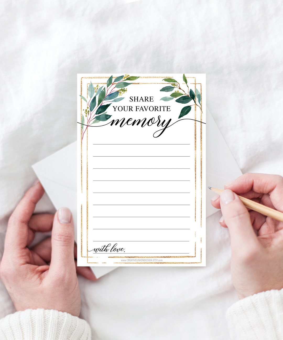 Share a Memory Card Favorite Memory Memorial Card Keepsake Funeral Card ...