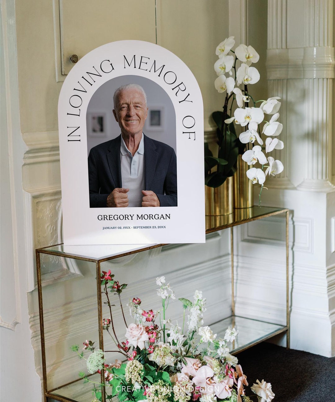 Arch Funeral Memorial Sign Template, Welcome Funeral Sign, Celebration ...