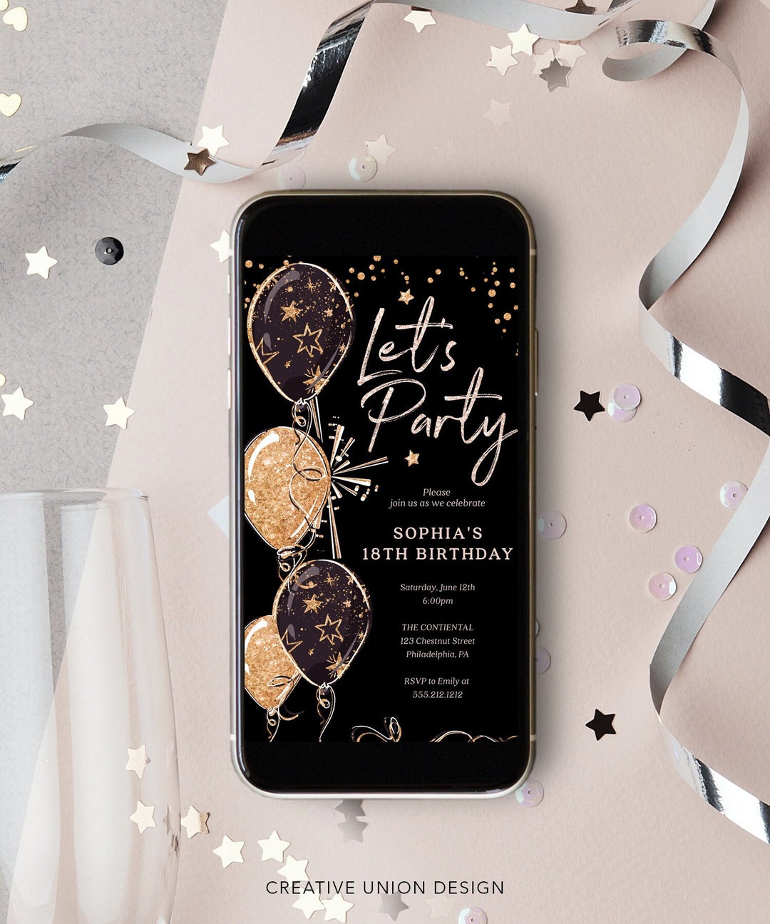 Editable Birthday Party Invitation Template, Digital Invitation, Text ...