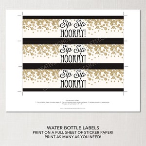Printable Water Bottle Labels New Year's Eve Party Water Bottle Labels ...