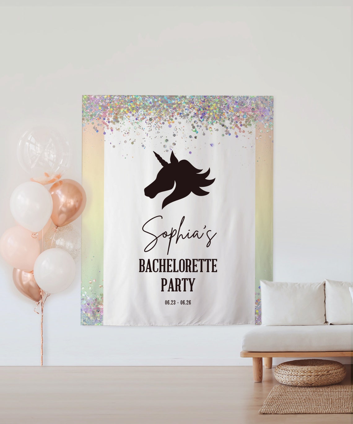 Bachelorette Party Backdrop Template Bachelorette - Etsy