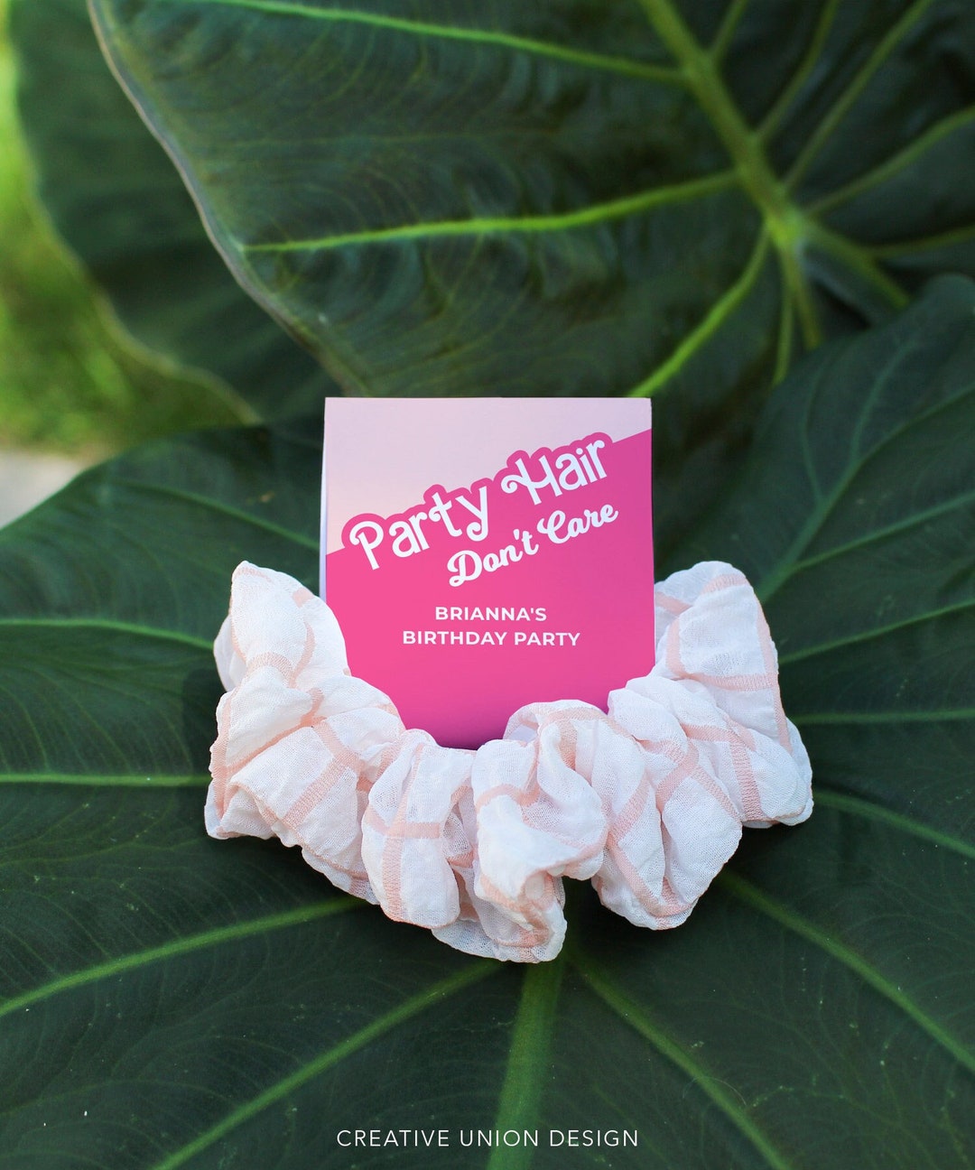 Birthday Party Scrunchie Tag Template, Birthday Favors, Sleepover, Hair ...