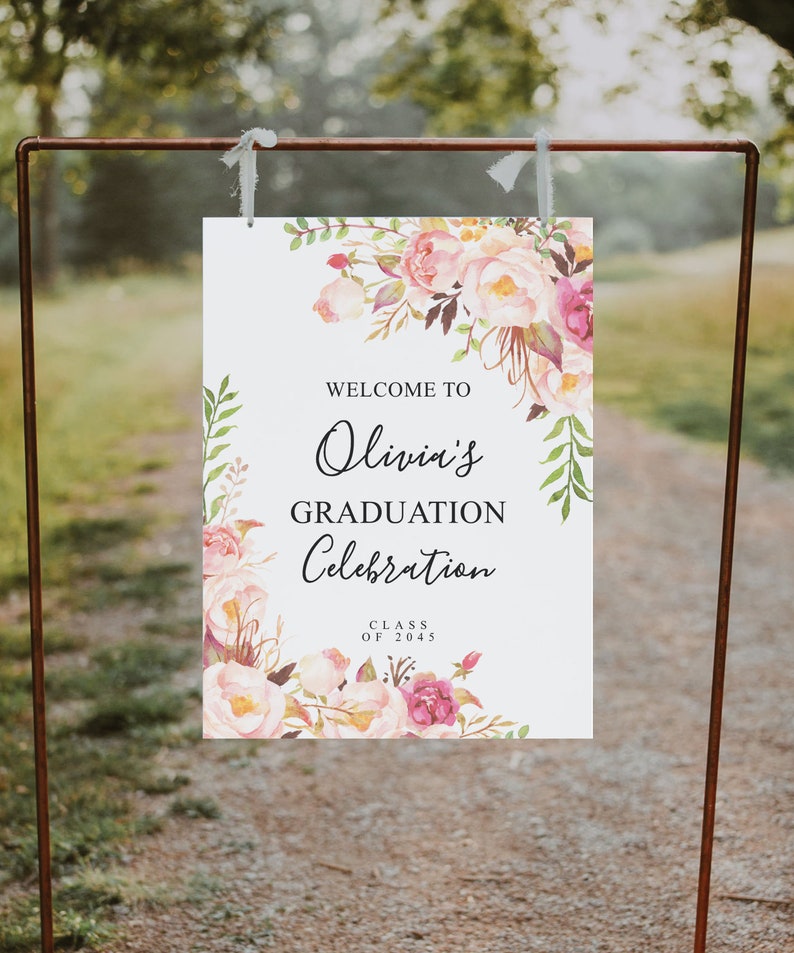 Editable Graduation Party Welcome Sign Graduation Welcome - Etsy