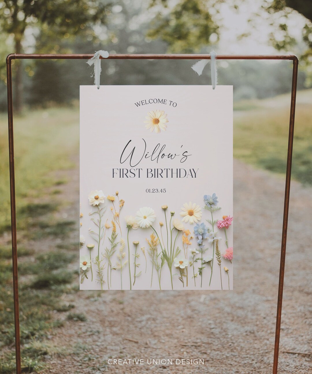 Editable Little Wildflower Welcome Sign Template, Printable 1st ...
