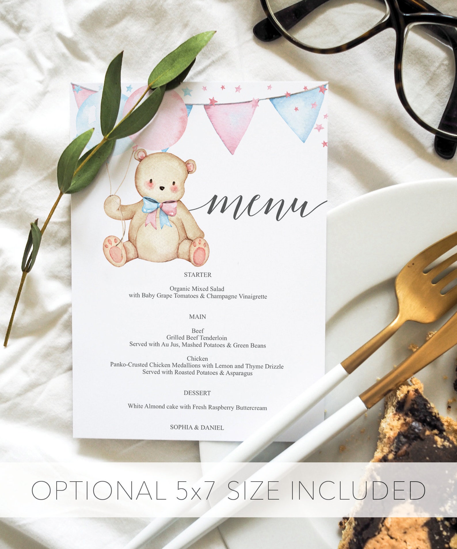 Gender Reveal Menu Template Printable Menu Editable Menu - Etsy