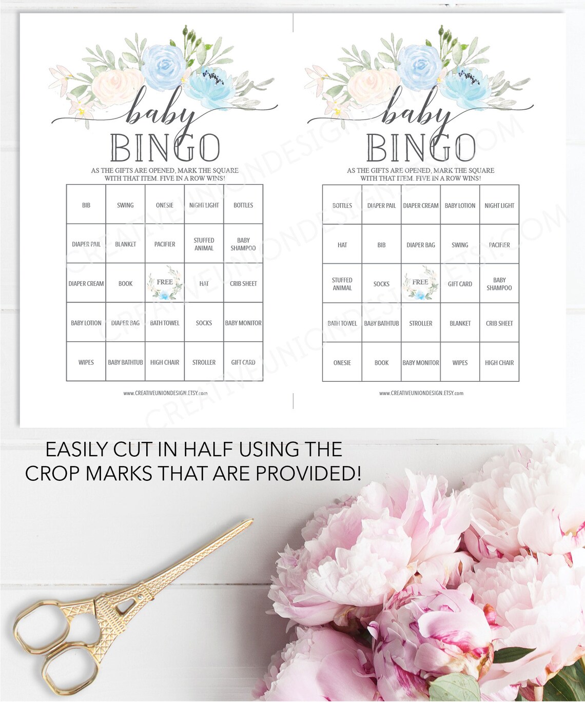 Baby Shower Bingo 60 Unique Game Sheets Baby Shower Games - Etsy