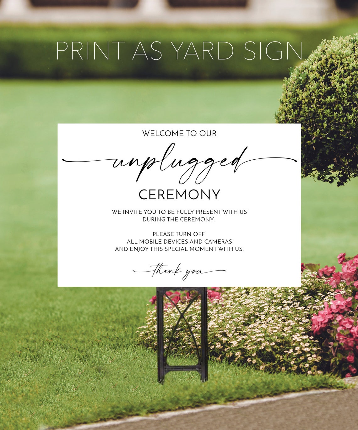 Unplugged Ceremony Sign Template Printable Unplugged Wedding | Etsy