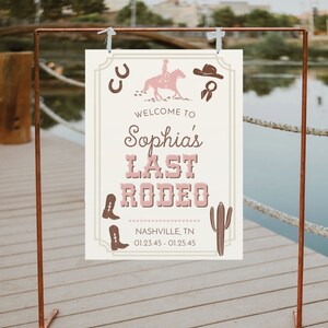 Editable Last Rodeo Bachelorette Party Welcome Sign (digital Download ...
