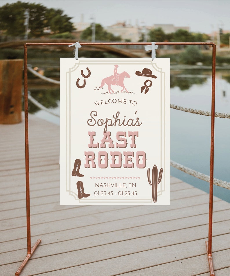Editable Last Rodeo Bachelorette Party Welcome Sign Template - Etsy