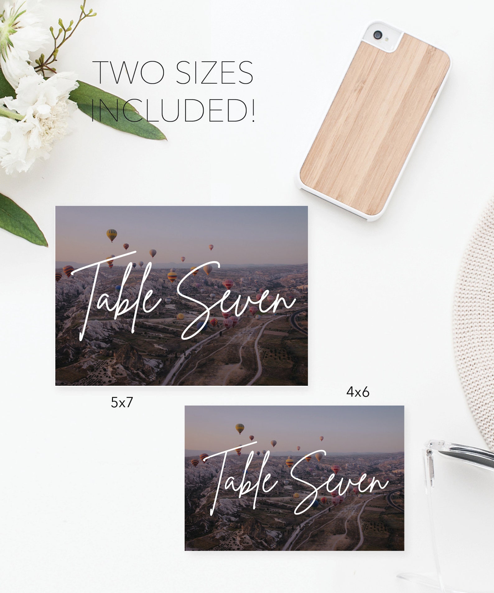 Horizontal Wedding Table Numbers With Photos Template - Etsy