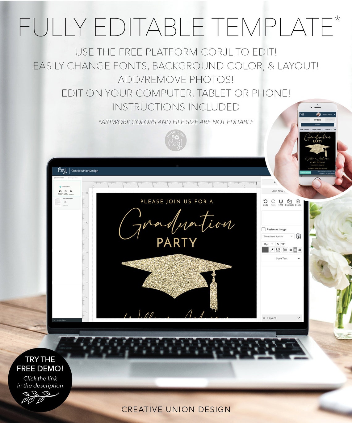 Class of 2023 Graduation Invitation Template, Printable Graduation ...