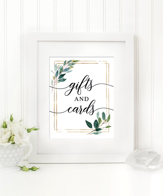 Gifts and Cards Table Sign File 8x10 Printable File Gift - Etsy