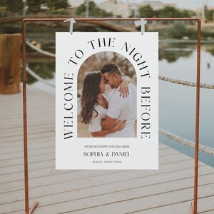 Rehearsal Dinner Welcome Sign With Photo, Welcome Sign Template, the ...