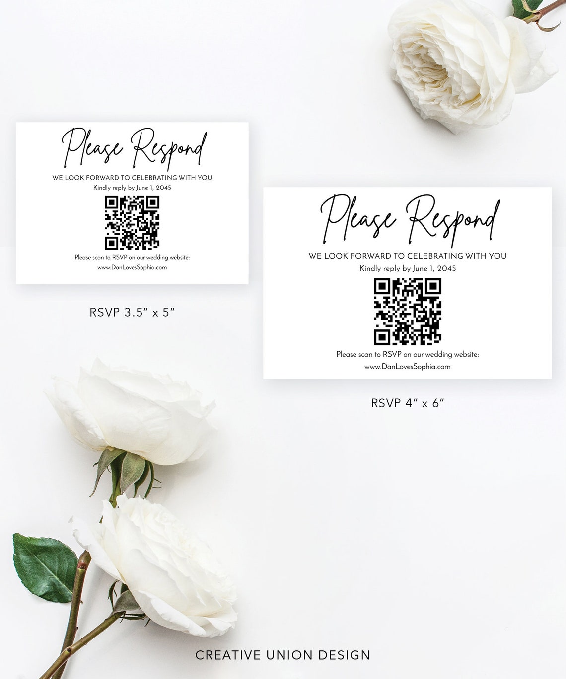 Printable QR Code RSVP Card Template, Editable Wedding Response Card ...