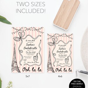 Hand Drawn French Bachelorette Party Invitation and Itinerary Template ...