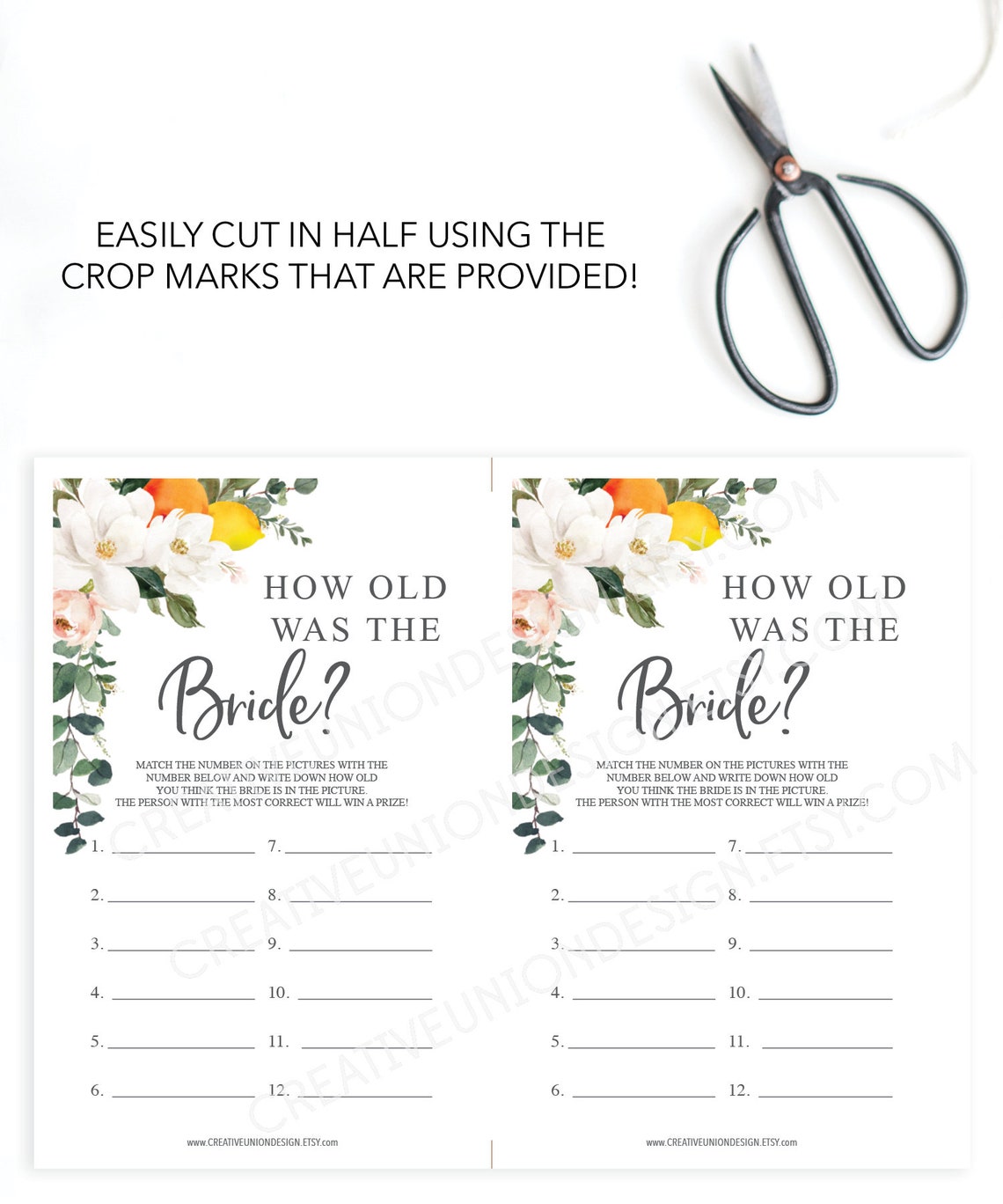 Bridal Shower Game How Old Was the Bride Game Bridal - Etsy