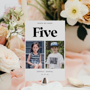 Age Wedding Table Numbers With Photos Template, Age, When We Were, DIY ...