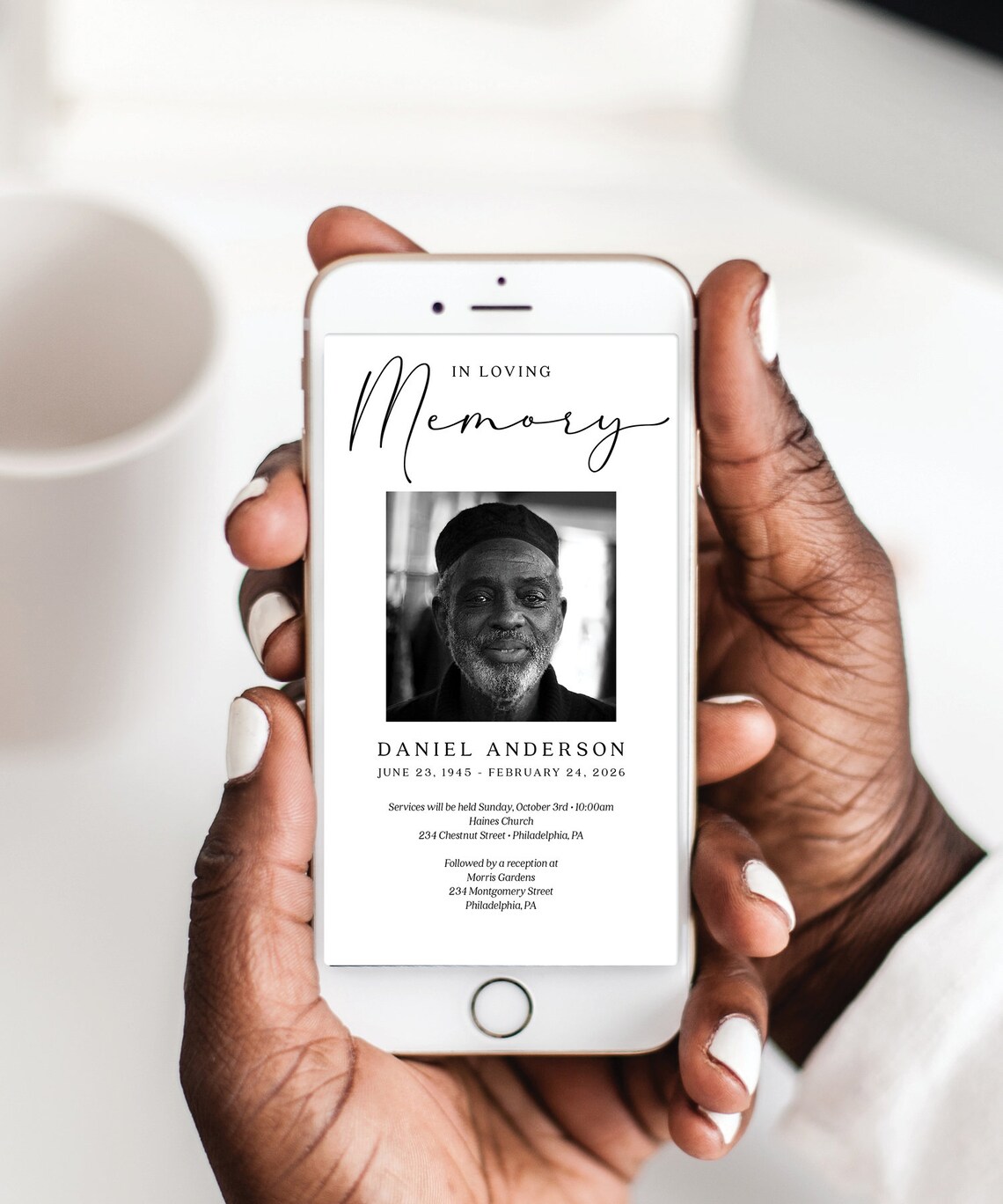 Digital in Loving Memory Electronic Invitation With Photo | Etsy