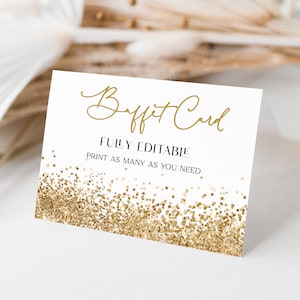 New Years Eve Buffet Card Template, Food Label, Buffet Printable ...