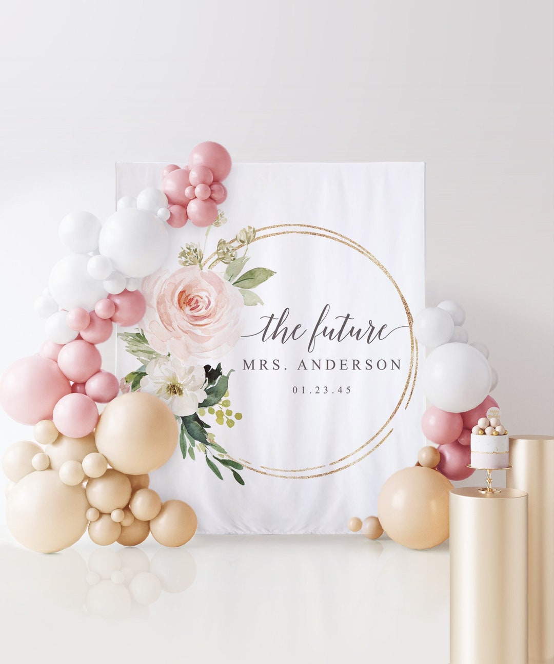 Bridal Shower Backdrop Template, Bridal Shower Decorations, Future Mrs ...