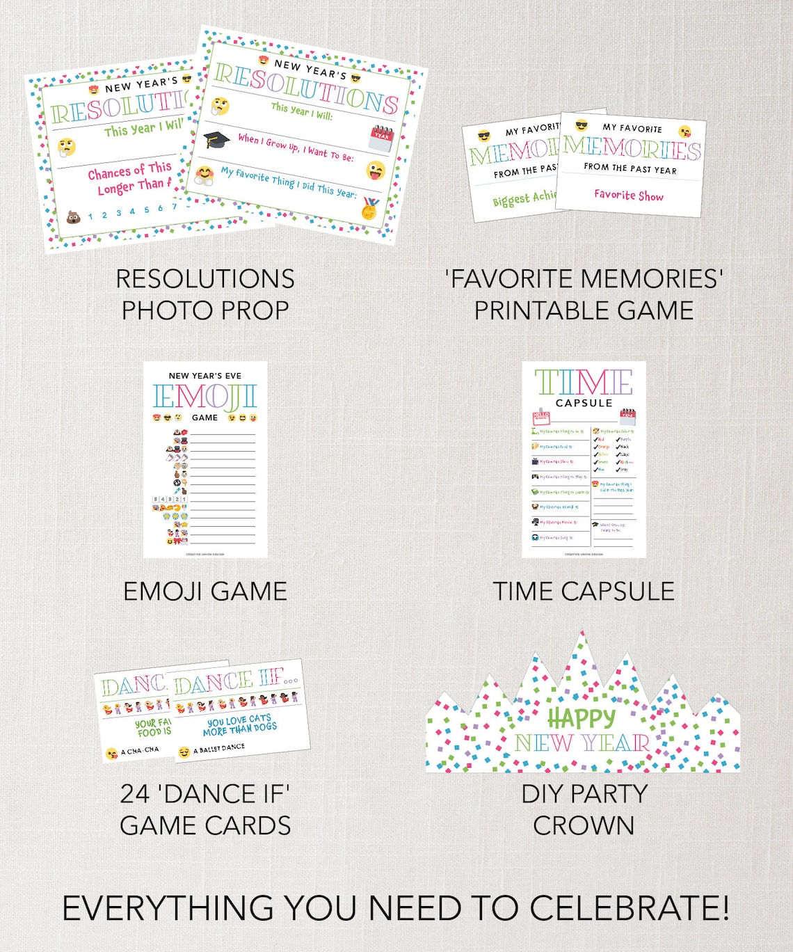 Kids New Years Eve Party Bundle New Years Eve Party for Kids | Etsy